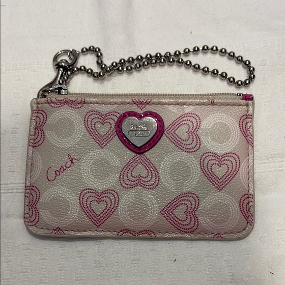 Coach | Bags | Rare Coach Pink Heart Coin Purse | Poshmark
